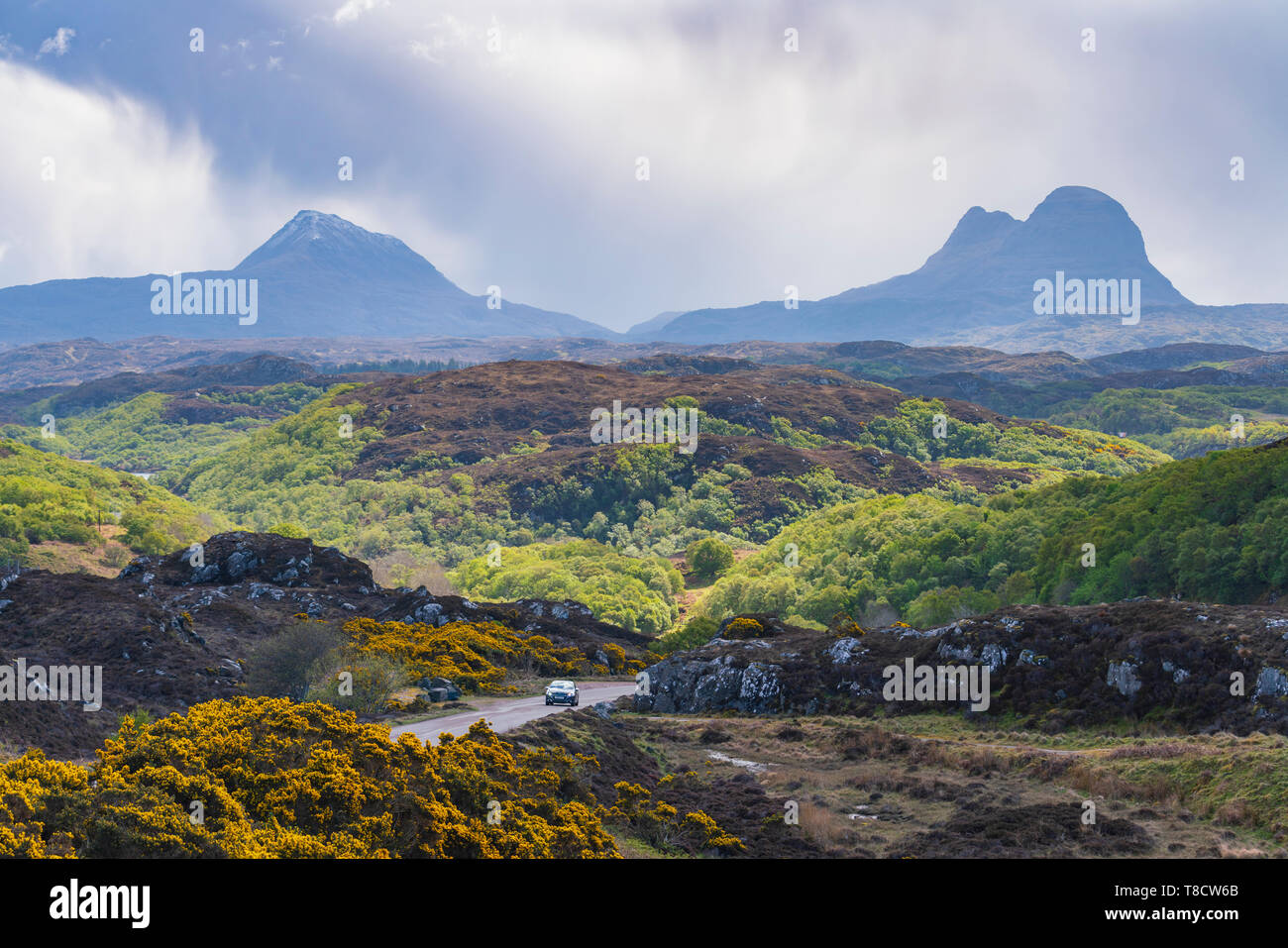 Mountains Canisp (L) and Suilven in Inverpolly and the North Coast 500 ...