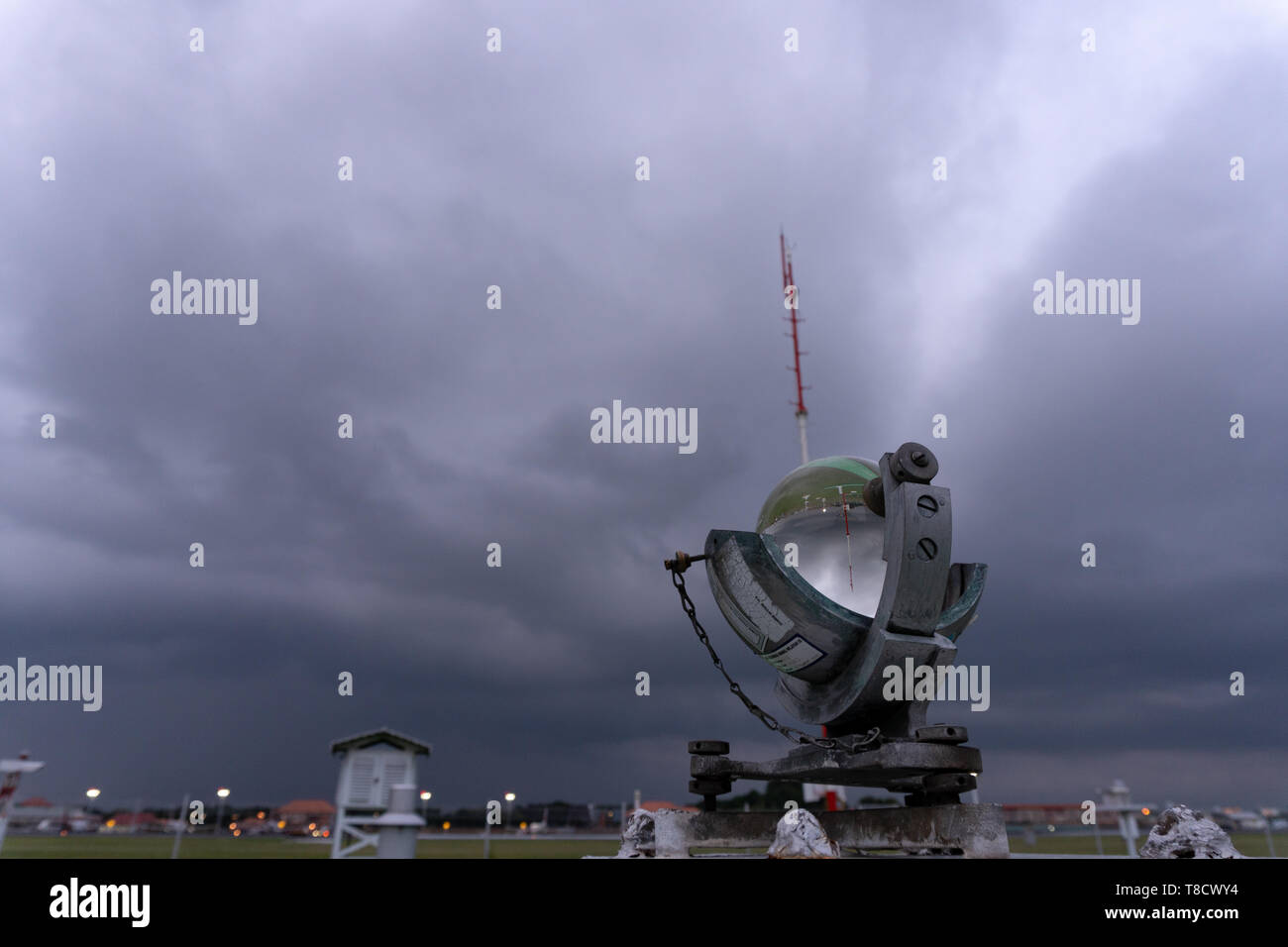 The Campbell Strokes recorder, a type of sunshine recorder at weather ...