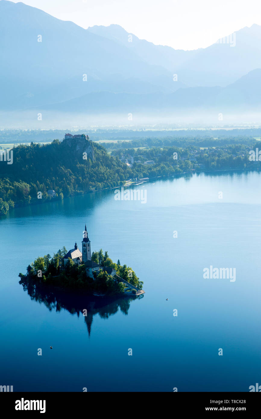 Aerial view of Bled lake in Slovenia Stock Photo - Alamy