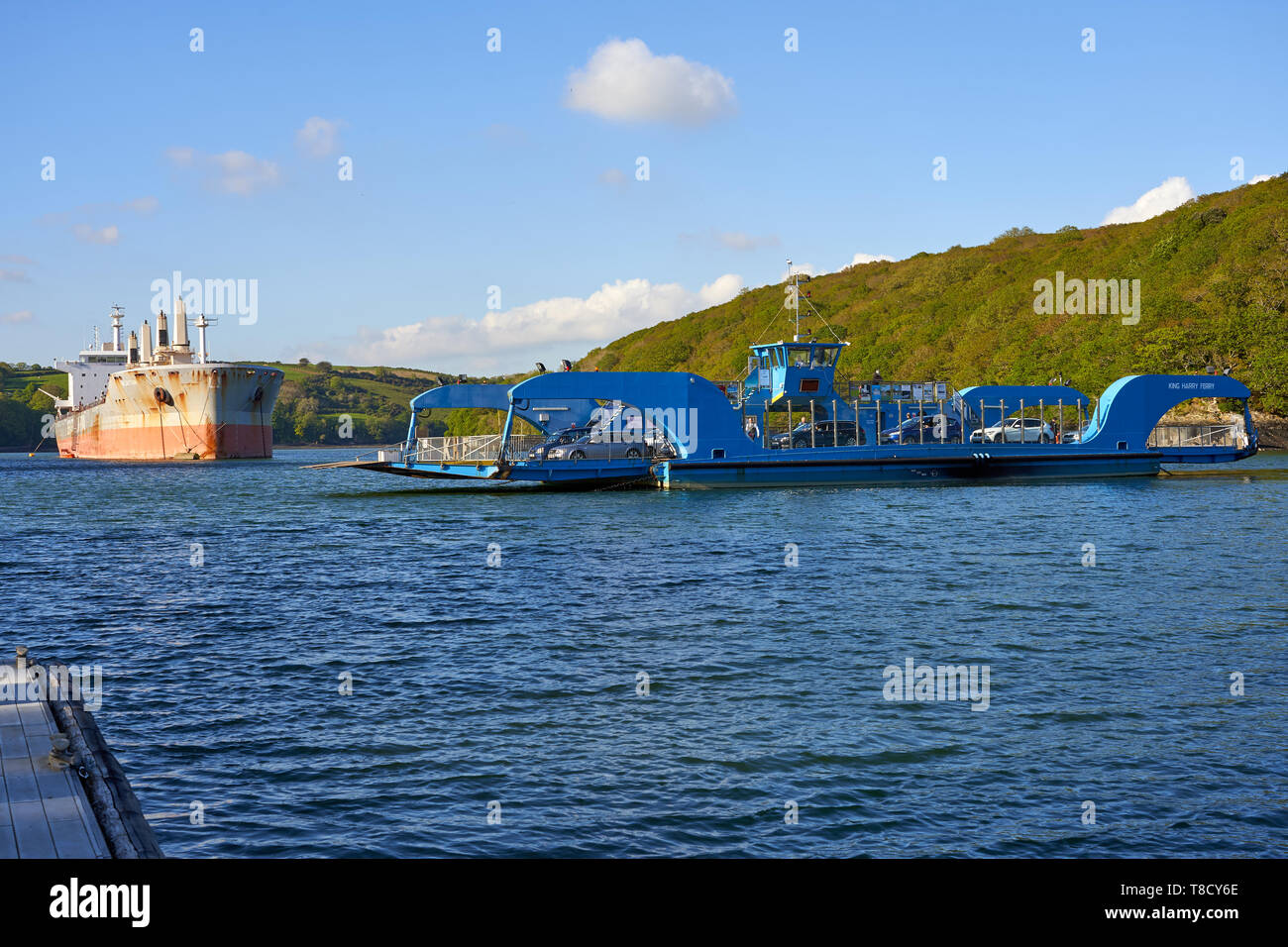 The King Harry Ferry crossing The River Fal from Trelissick Gardens ...