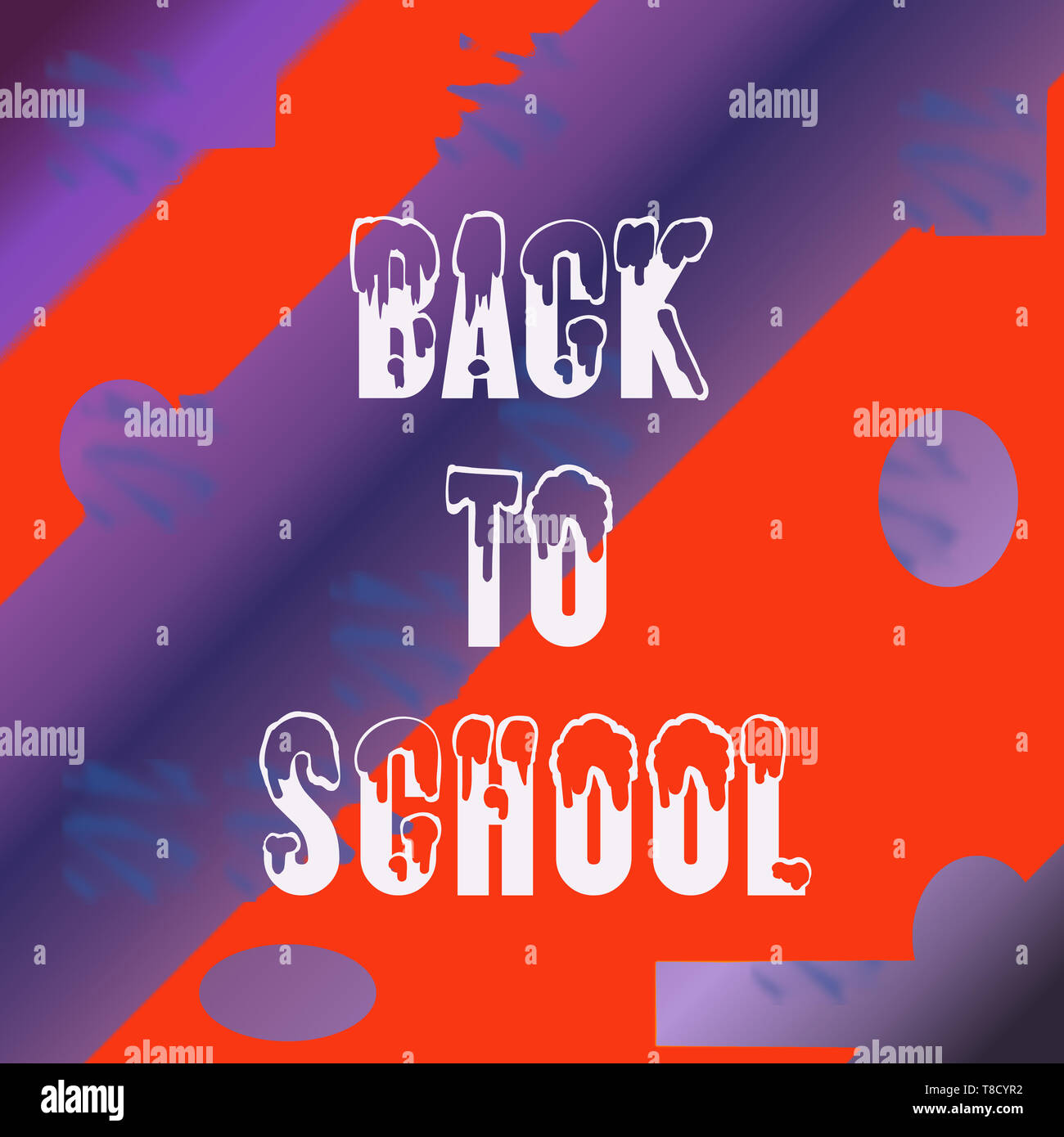 Back to school template in purple and red color Stock Photo - Alamy