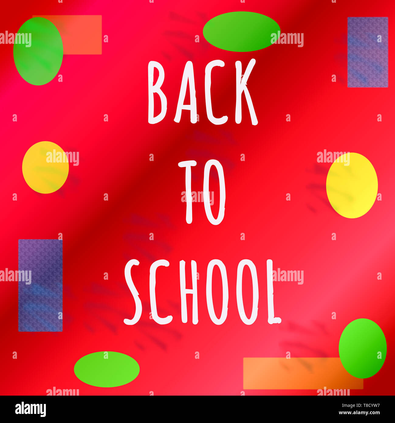 Beautiful modern red background with text Back to school with geometry ...