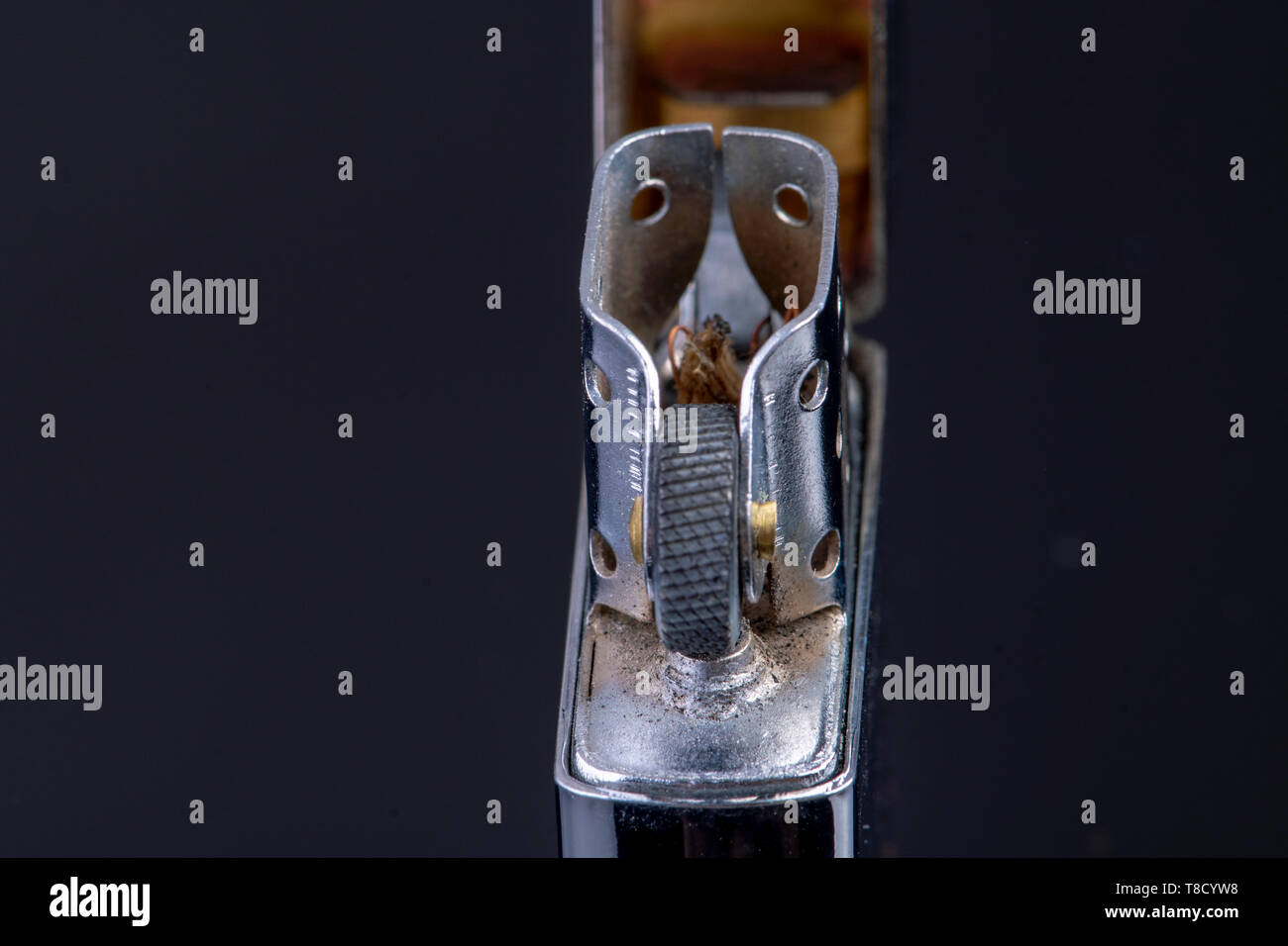 Storm lighter made of steel from above in close-up view Stock Photo - Alamy