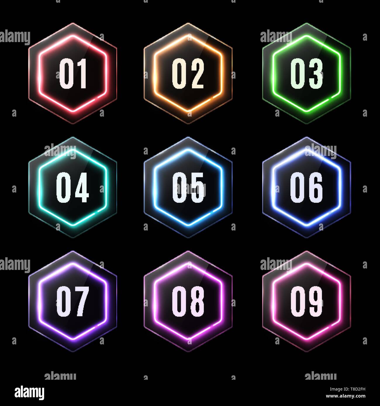 Hexagon vector infographic hi-res stock photography and images - Alamy