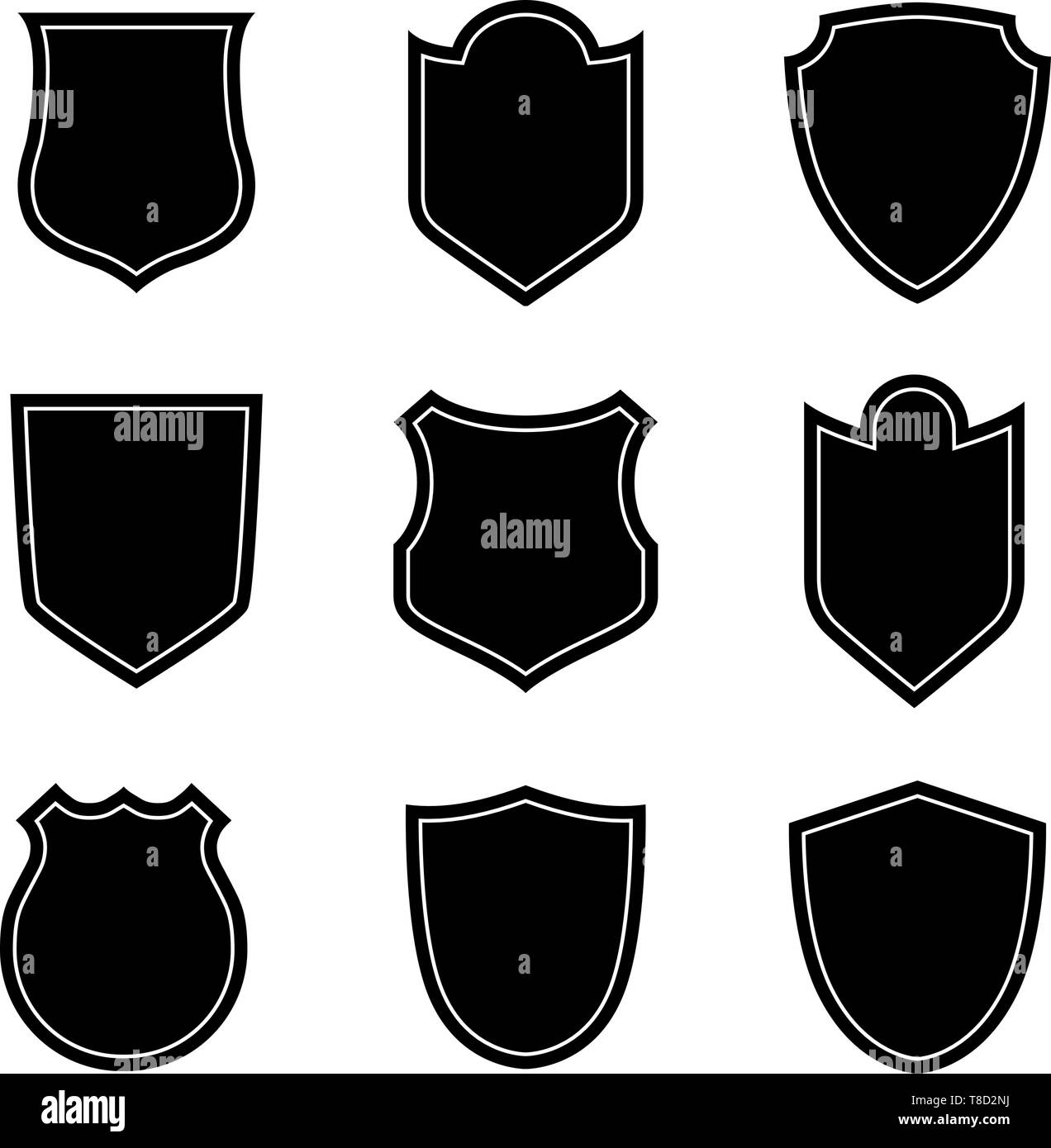 Collection of badges and shields emblems icons and symbols vector ...