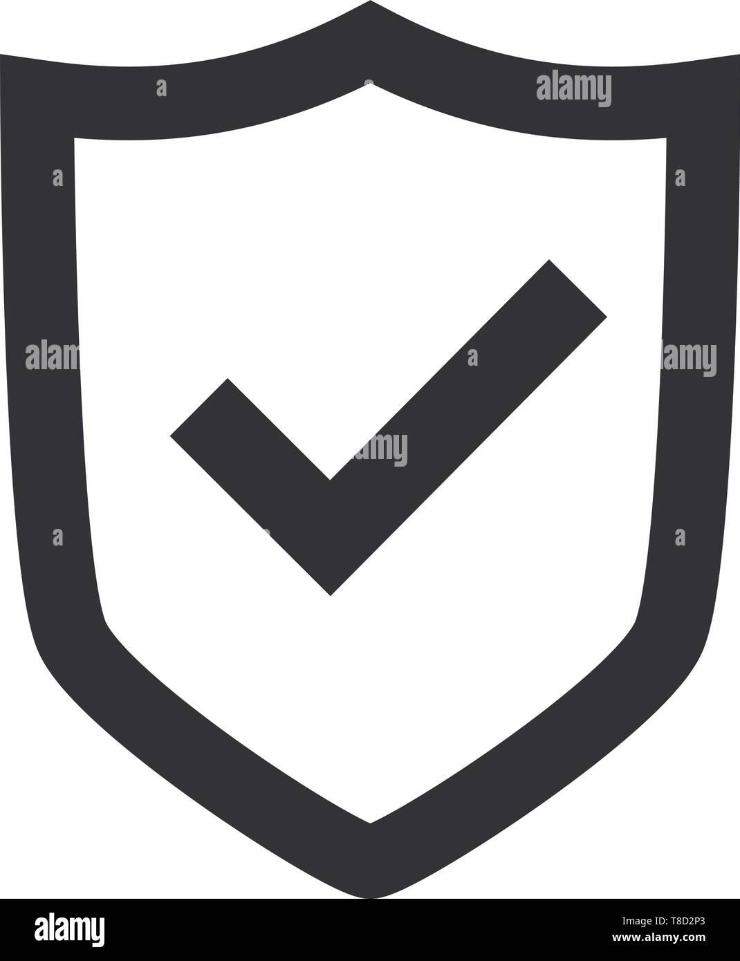 Shield with inside checkmark icon symbol for protection vector ...