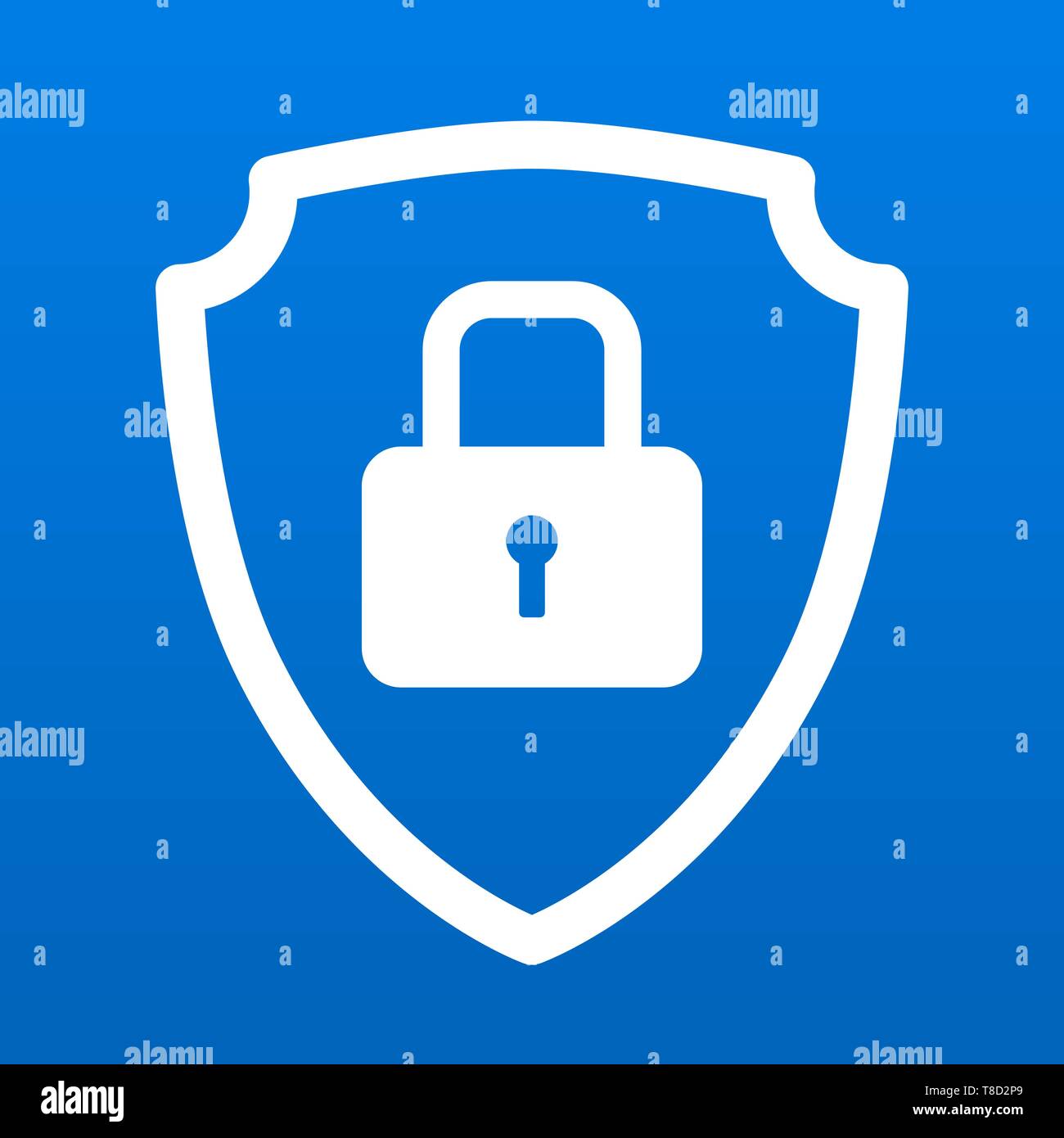 Shield icon symbol with security lock for safety and protection vector ...