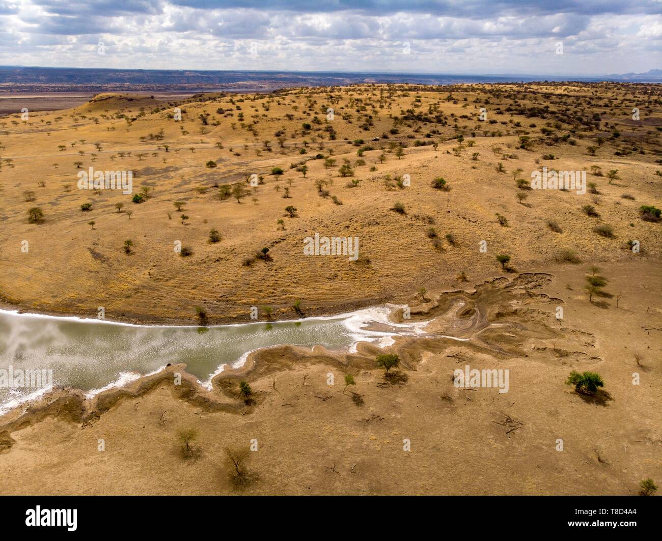Kenya, lake Magadi, Rift valley, little Magadi (aerial view Stock Photo ...