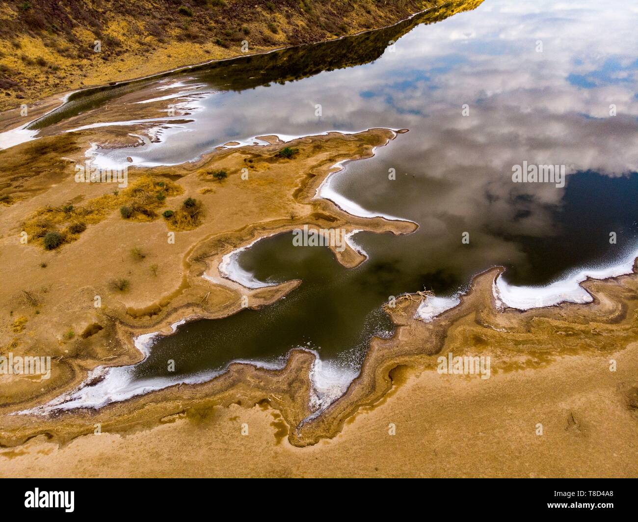 Kenya, lake Magadi, Rift valley, little Magadi (aerial view Stock Photo ...