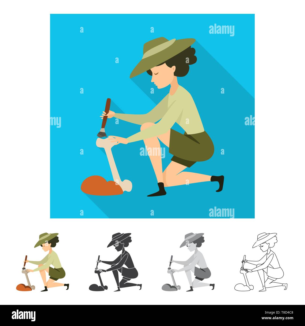 Seeker dig ancient bone Stock Vector Images - Alamy