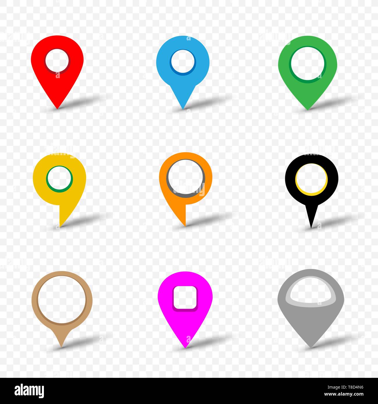 Map pins and object Stock Vector Images - Alamy