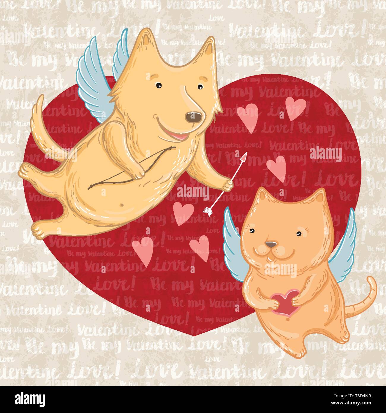 Dog And Cat Valentine