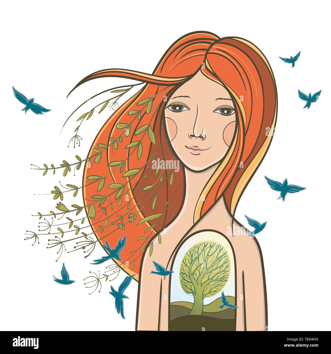 Earth goddess illustration Stock Vector Images - Alamy