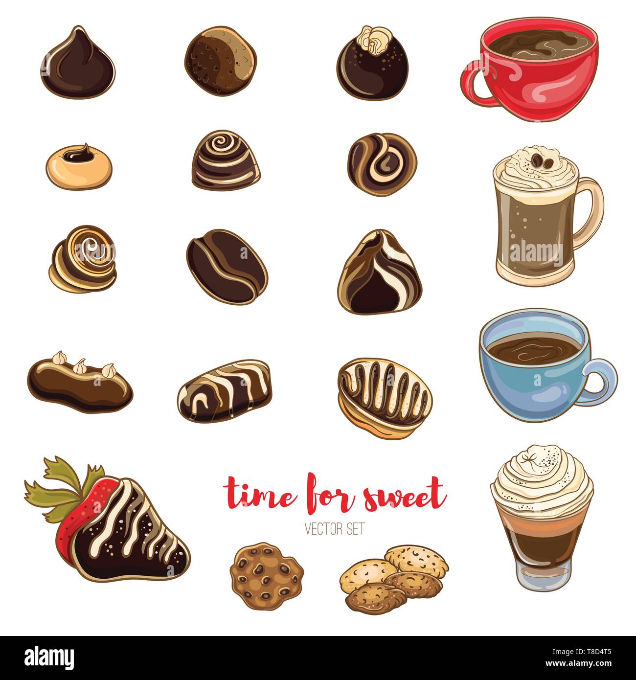 Cake piece chocolate fondant Stock Vector Images - Alamy