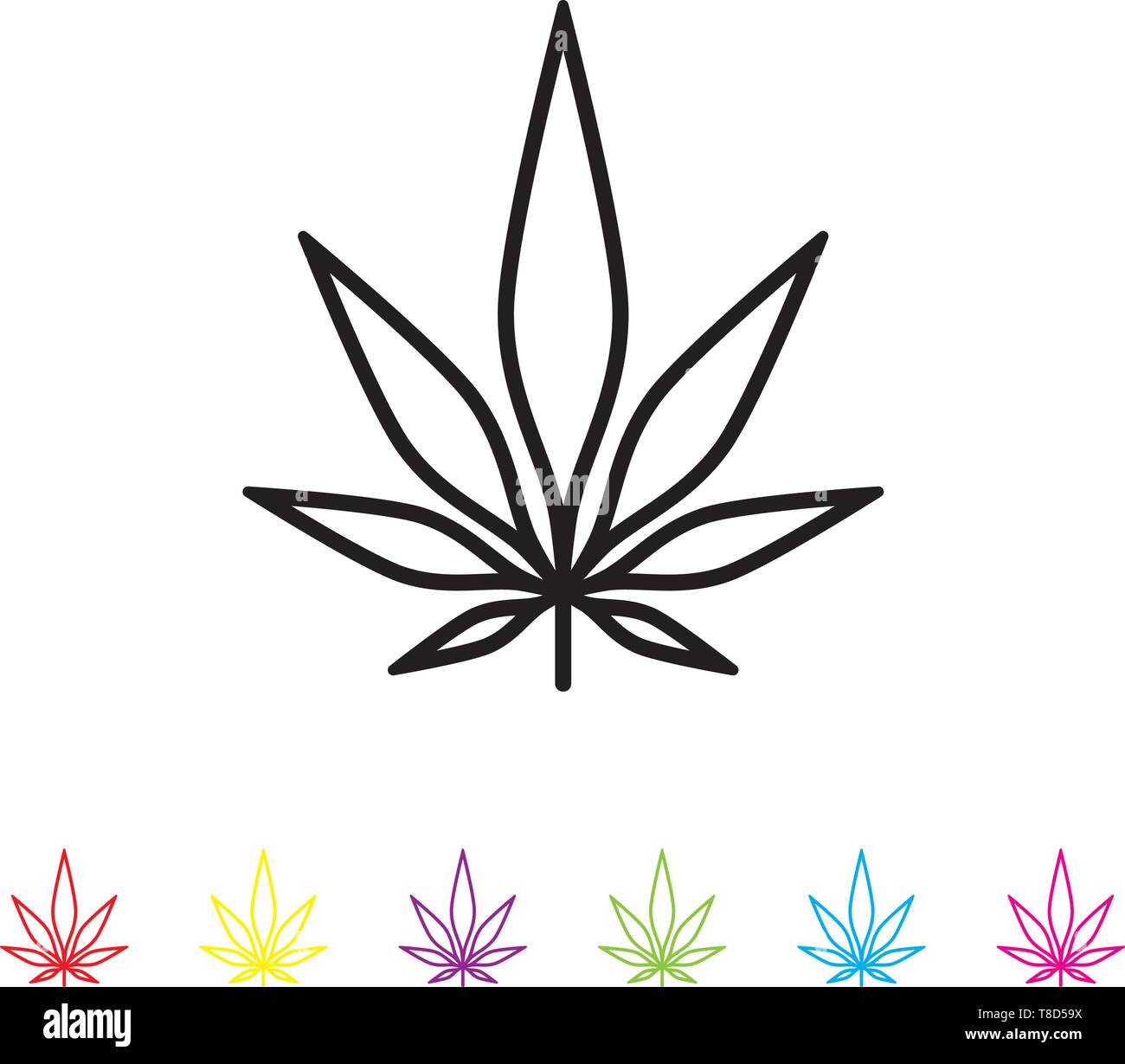 Cannabis plant leaves in Stock Vector Images - Alamy
