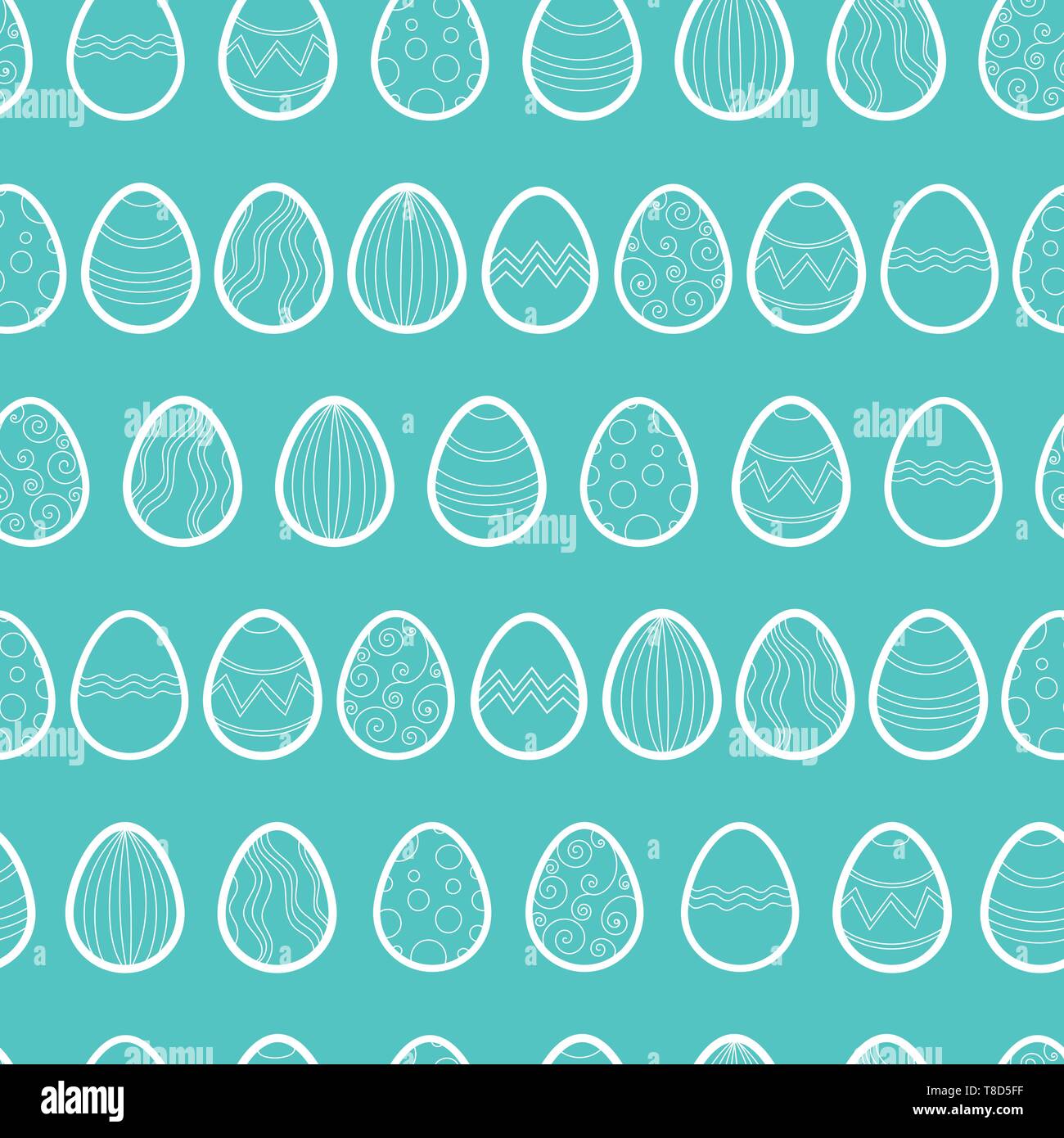 Vector seamless doodle easter pattern with Easter eggs. Hand-drawn background Stock Vector Image ...