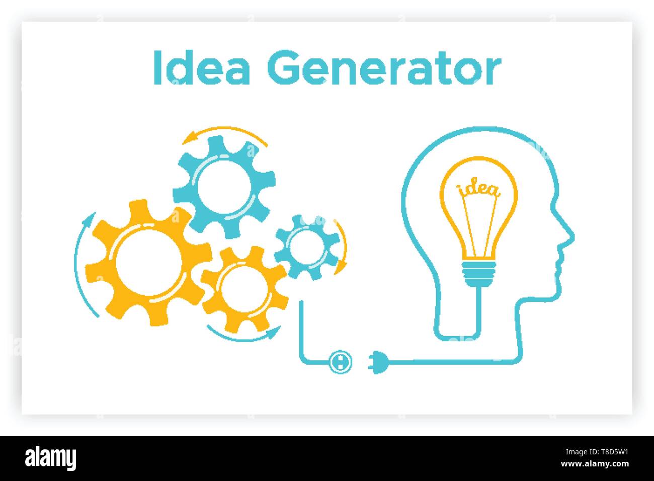 Head silhouette lightbulb creative idea concept vector illustration ...