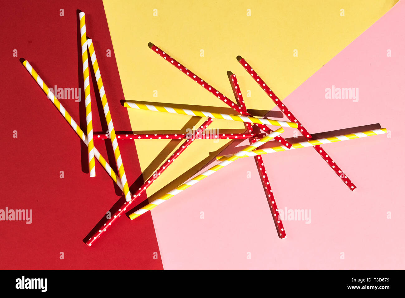 a pile of creative straws on the table, design Stock Photo - Alamy