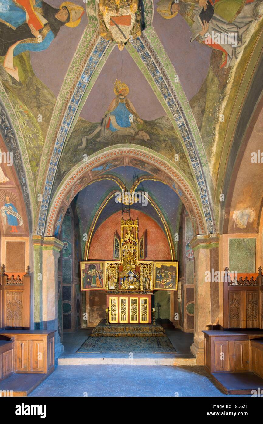 Italy, Aosta Valley, the castle of Issogne, the chapel Stock Photo - Alamy