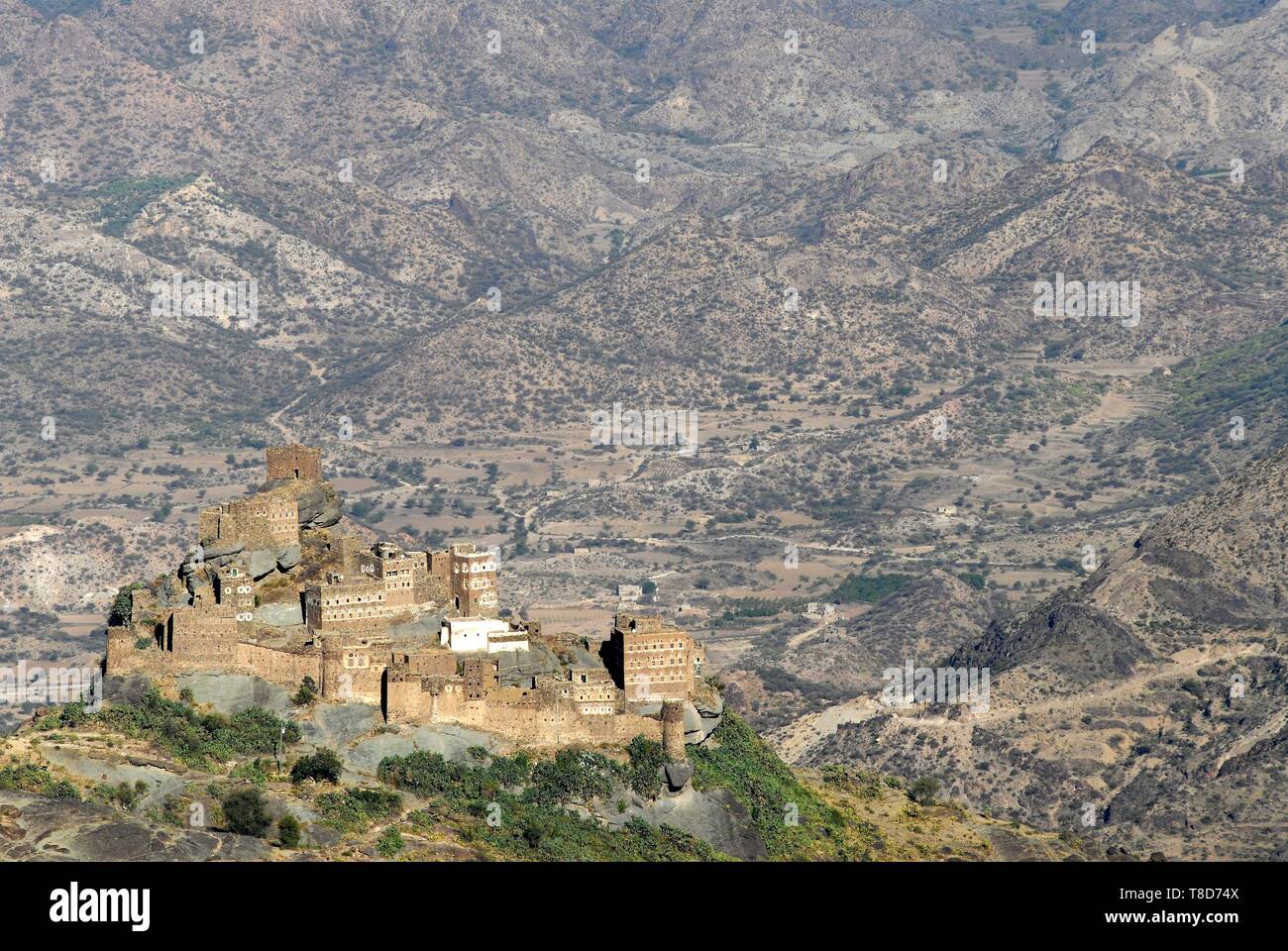 Yemen, Sana'a Governorate, Jabal Haraz, village Stock Photo - Alamy