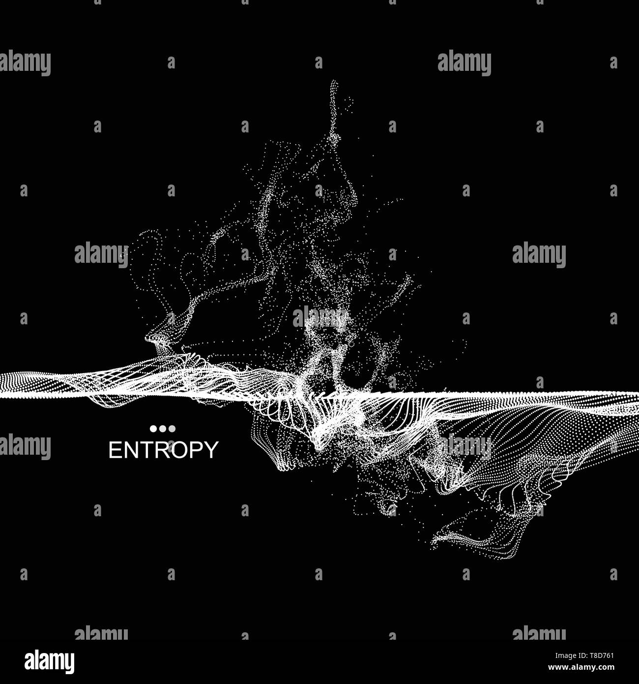 Array with Dynamic Emitted Particles. Water Splash Imitation. Abstract ...