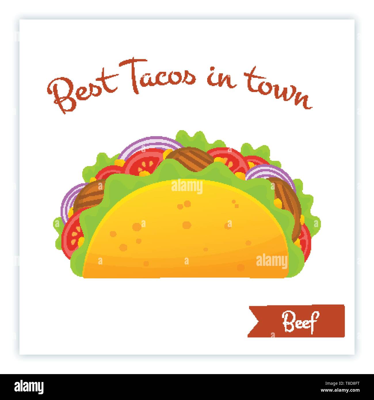 Mexican cuisine tacos food banner isolated vector illustration. Spicy ...