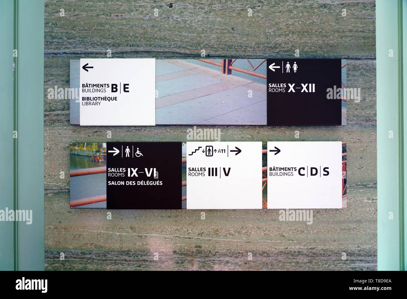 GENEVA, SWITZERLAND -5 APR 2019- Interior view of the United Nations ...