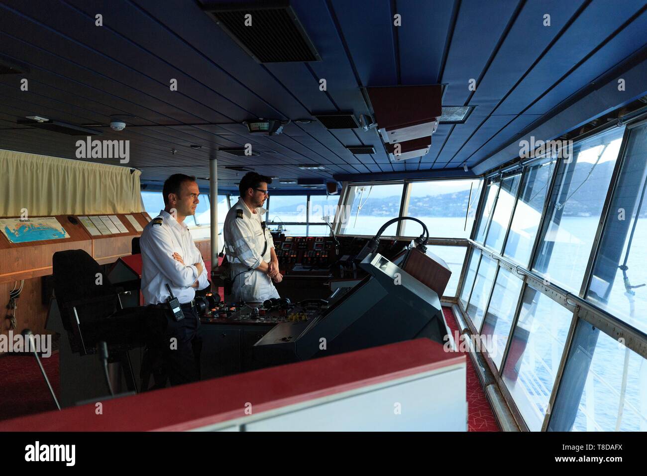 France, Corse du Sud, Propriano, La Meridionale boat, Le Kalliste, sea ...