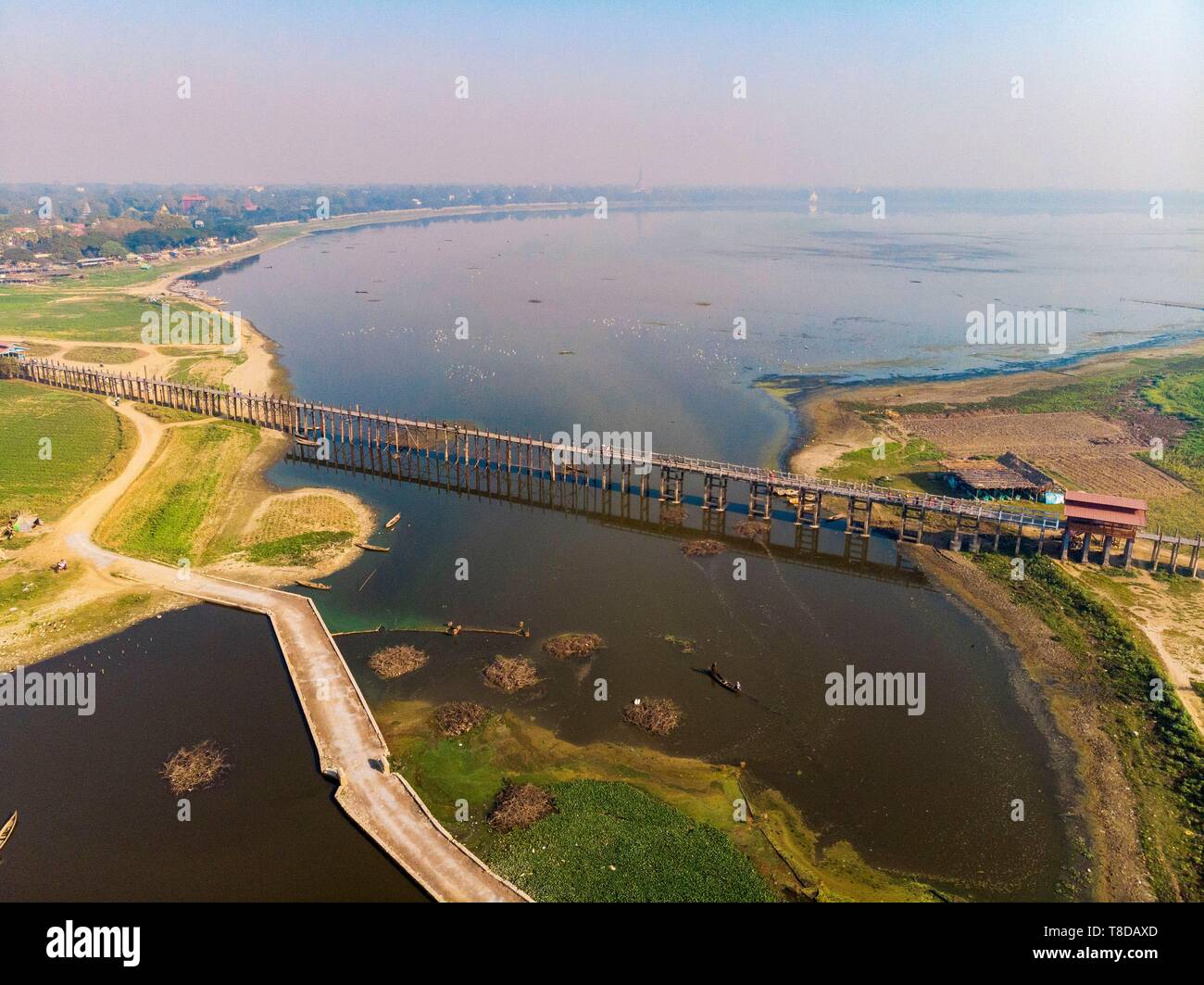 Teak bridge myanmar aerial hi-res stock photography and images - Alamy