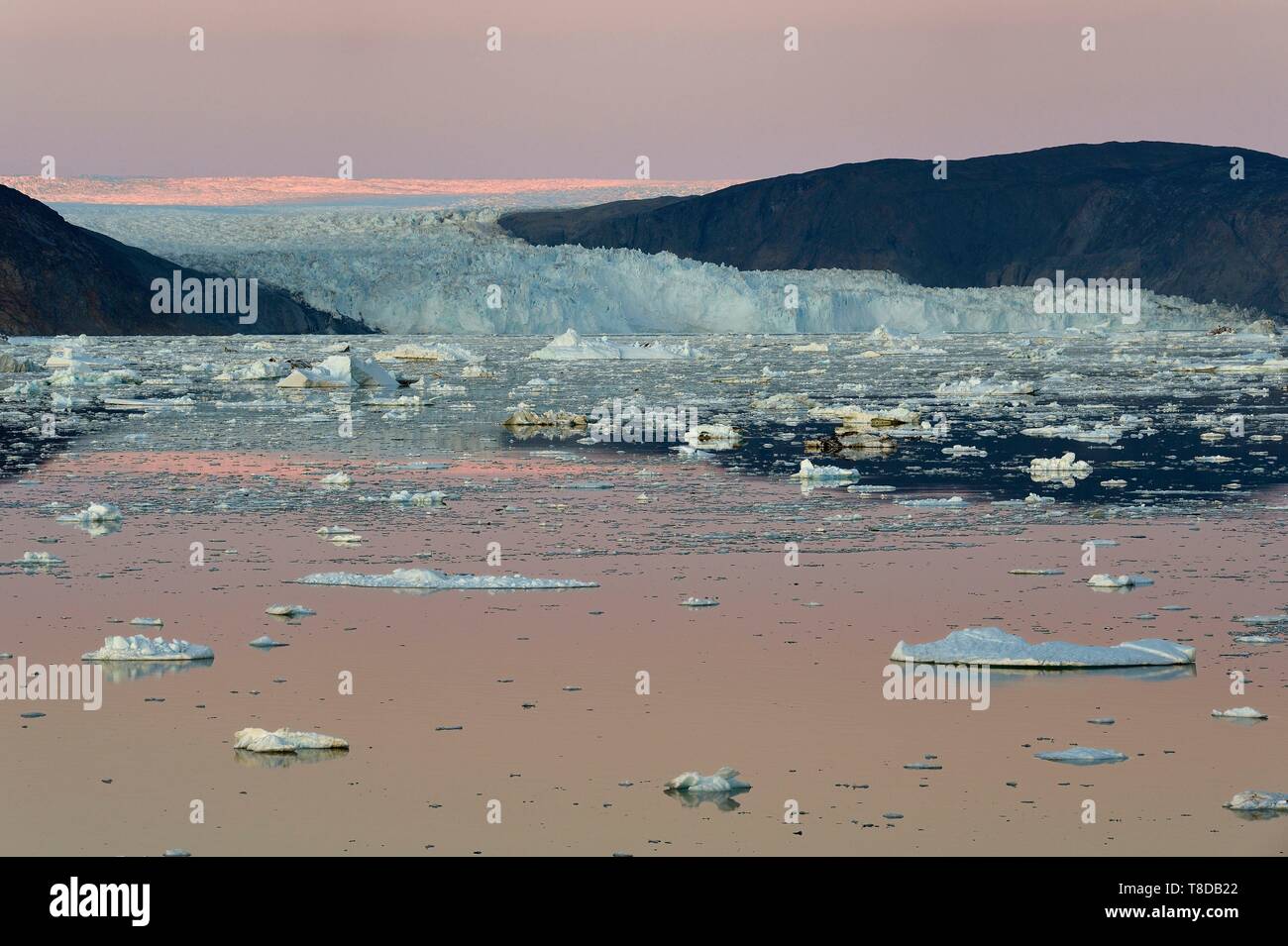 Greenland, west coast, Disko Bay, Quervain Bay, the Eqip Sermia Glacier ...