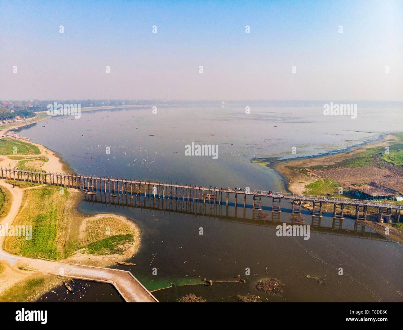 Teak bridge myanmar aerial hi-res stock photography and images - Alamy