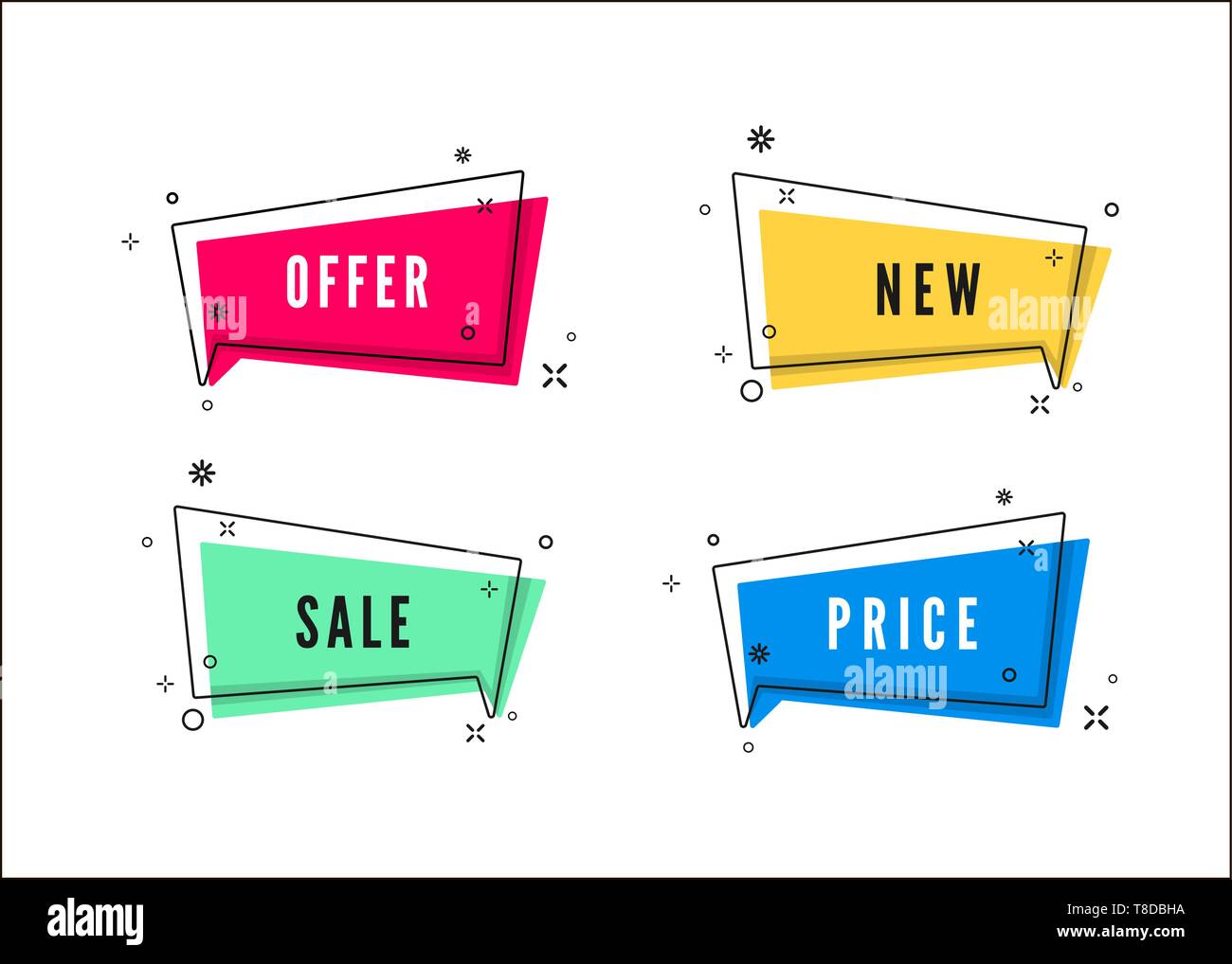 Abstract offers banner. Colorful bubble with promotion text. Set of ...
