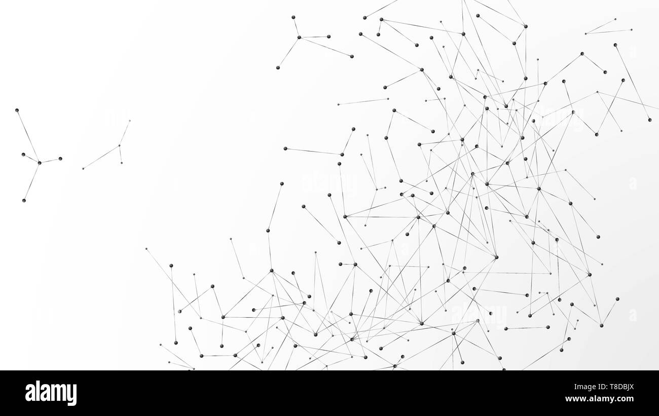 Abstract Network Nodes Nodes Connected In Web Plexus Atom Structure Vector Illustration