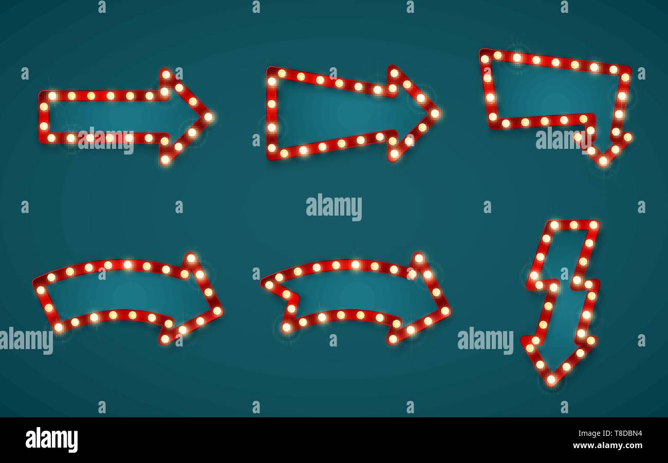 Arrow sign set. Retro banner sign set template with space for text ...