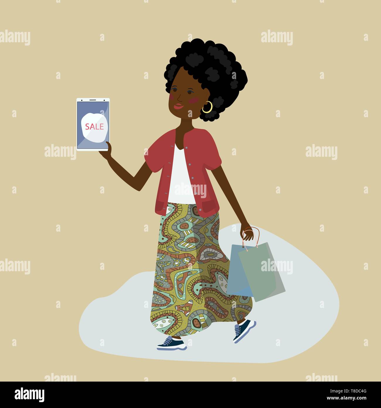 Girl smartphone in hands Stock Vector Images - Alamy