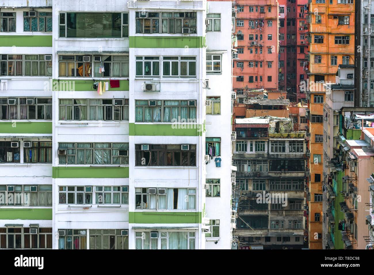 China, Hong Kong, Kowloon, residential architectural building in Hong ...