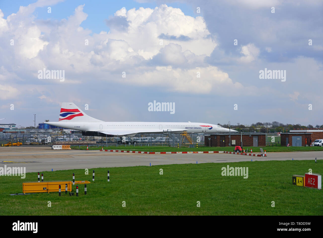 HEATHROW, ENGLAND -3 APR 2019- A retired Concorde supersonic jet ...