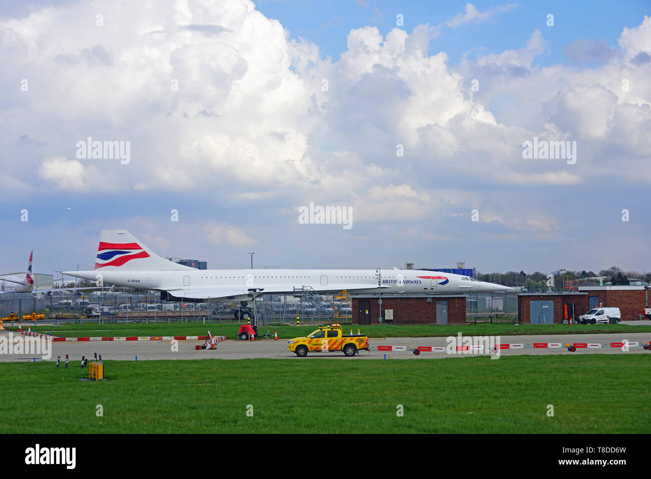 HEATHROW, ENGLAND -3 APR 2019- A retired Concorde supersonic jet ...
