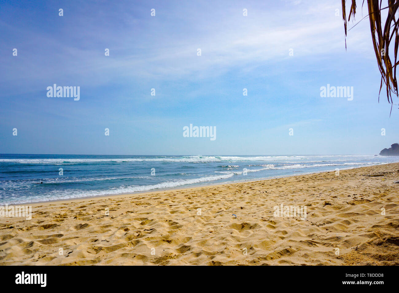 Secluded golden sandy beach, azure ocean water Golden sandy beach ...