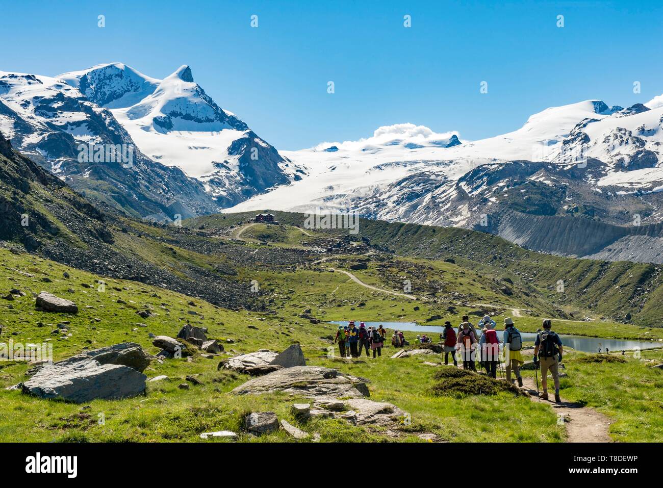 Switzerland, Valais, Zermatt, at the top of the cable car Blauherd ...
