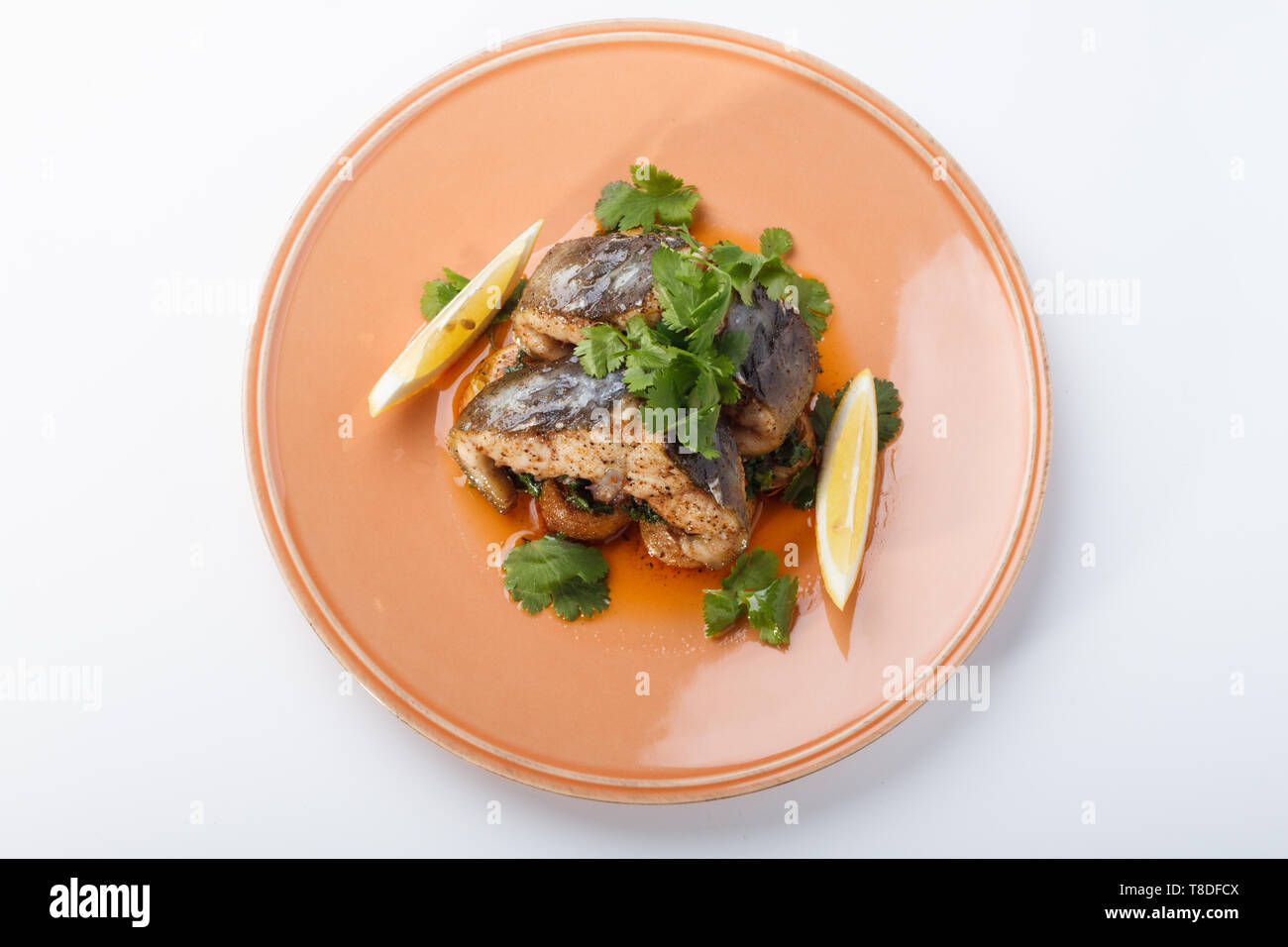 Oven Roasted Sturgeon fish served with Potatoes, Lime, Ghee and ...