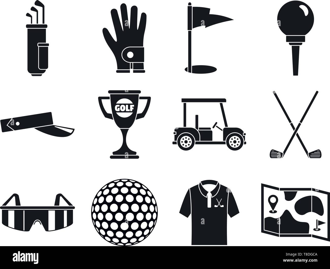 Golf sport icons set. Simple set of golf sport vector icons for web ...