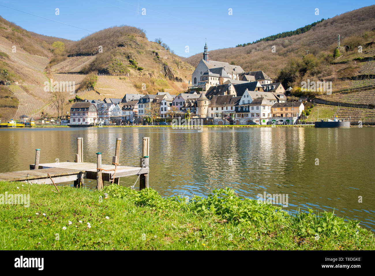 Beautiful view of the historic town of Beilstein with Mosel river in ...