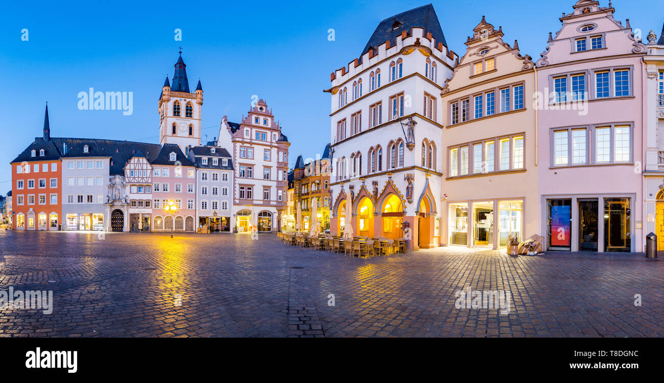 TRIER, GERMANY - MARCH 28, 2017: historic city center of Trier with ...