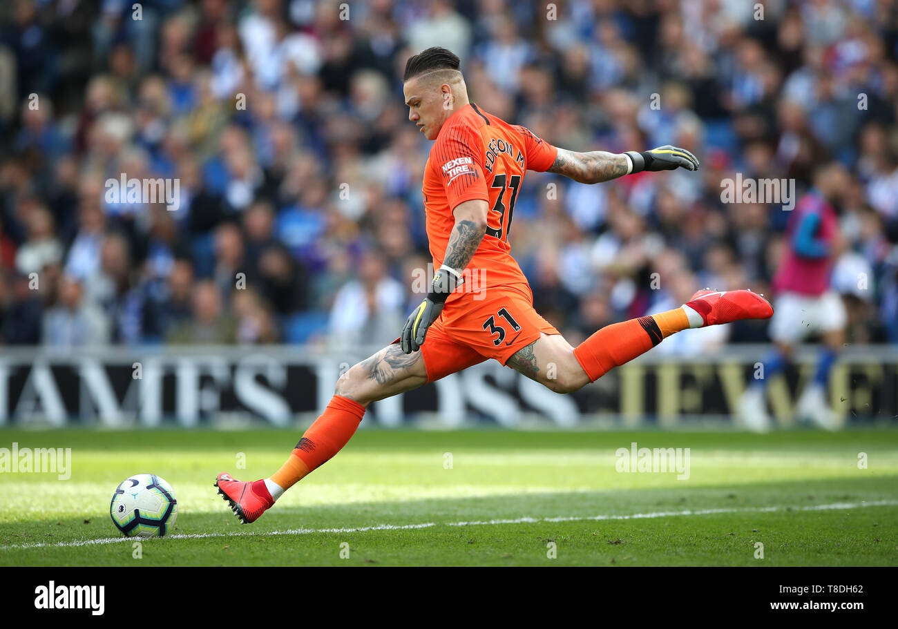 Manchester City goalkeeper Ederson during the Premier League match at ...