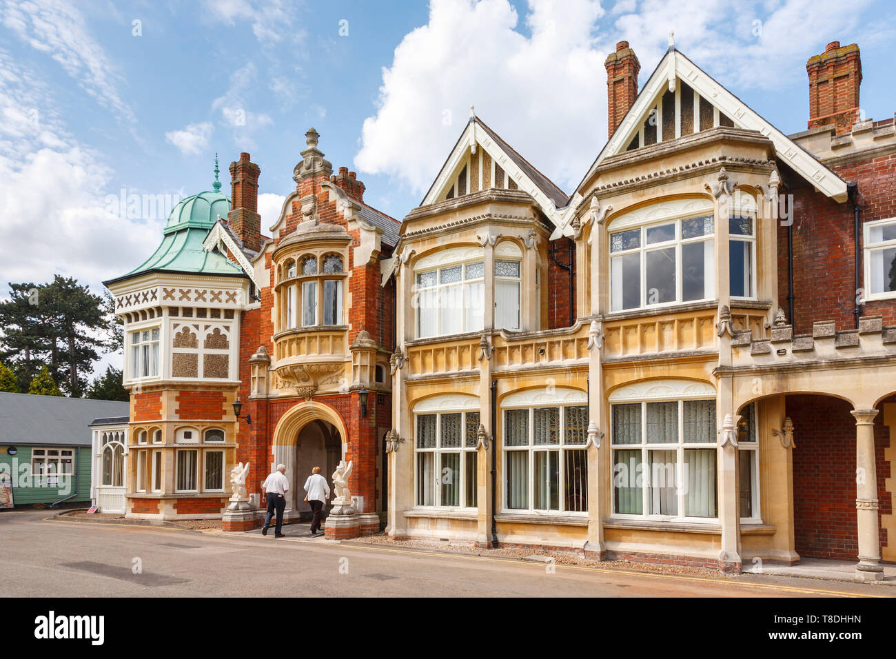 Entrance to the Victorian mansion at Bletchley Park, once the top ...