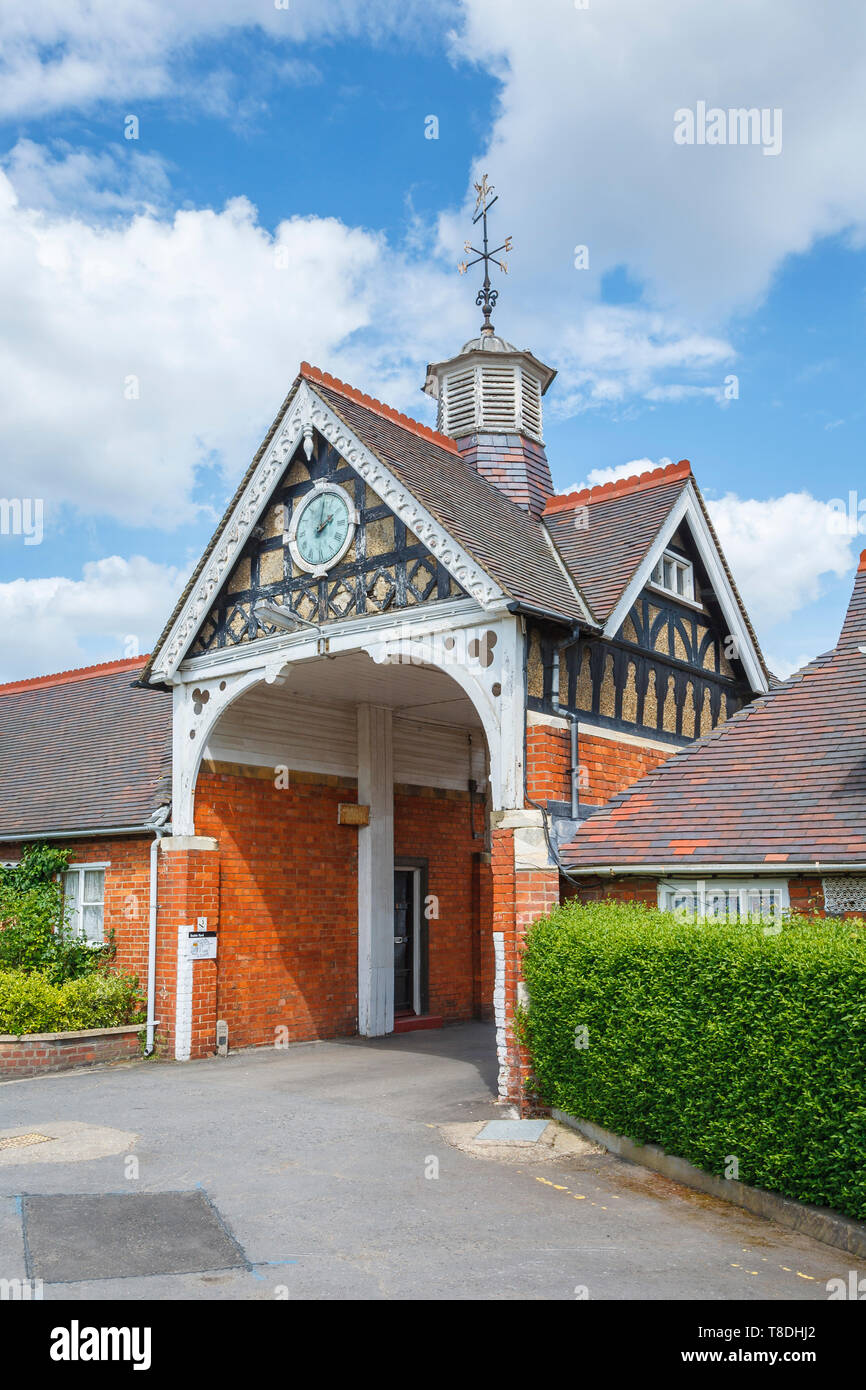 Archway and entrance to Stable Yard at Bletchley Park, once the top ...