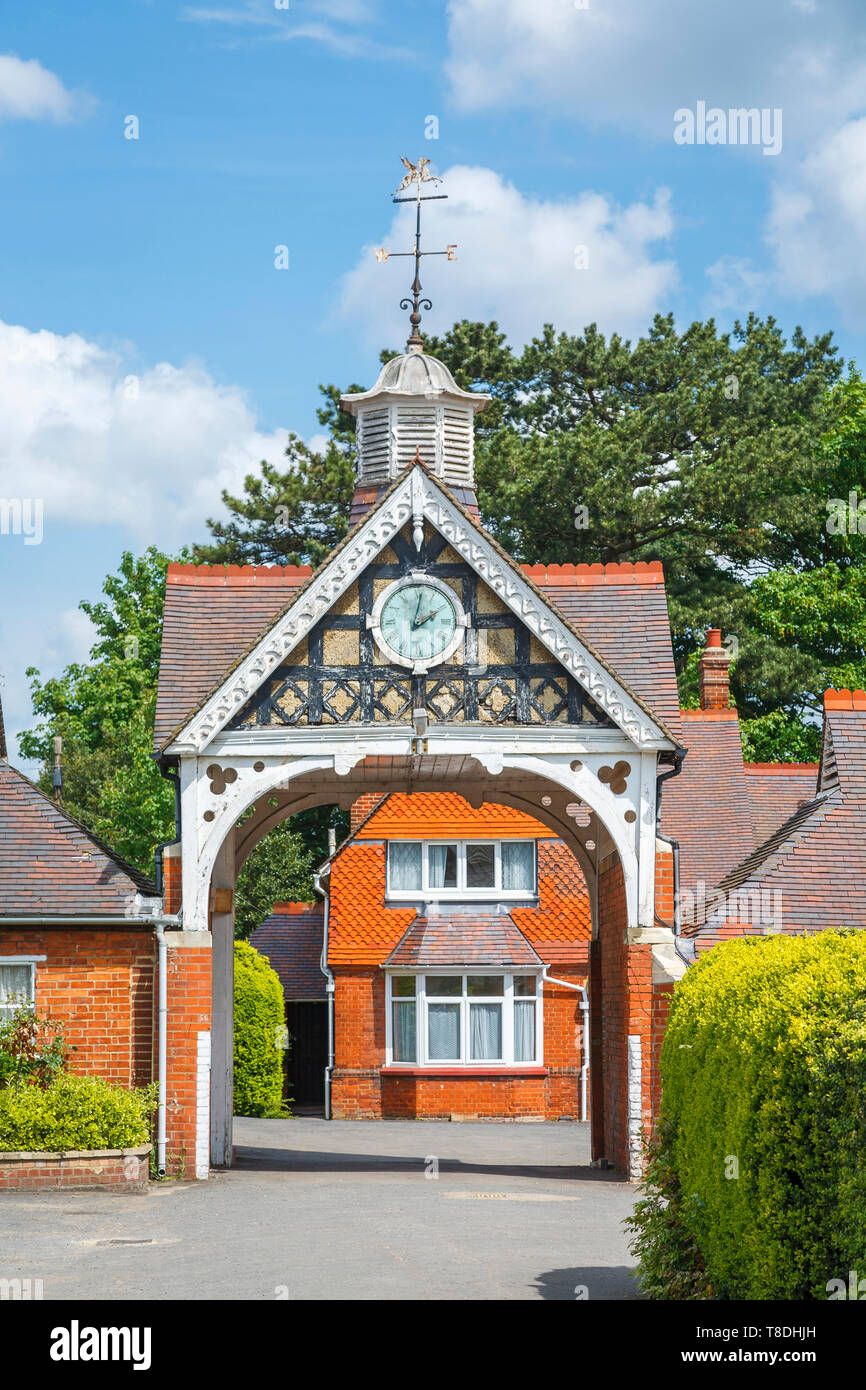Archway and entrance to Stable Yard at Bletchley Park, once the top ...