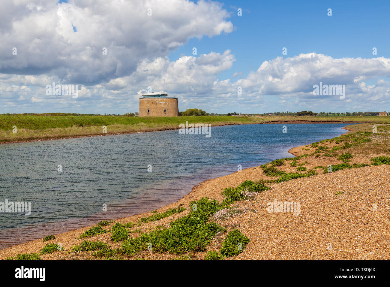 martello tower y on the suffolk coast shingle street Stock Photo - Alamy
