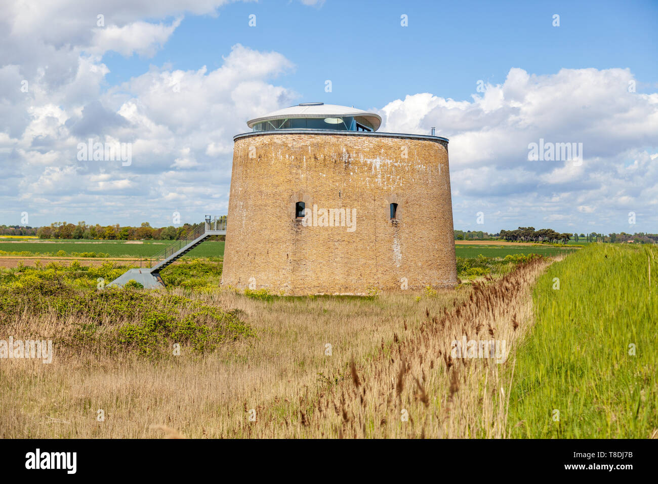 martello tower y on the suffolk coast shingle street Alderton Stock ...